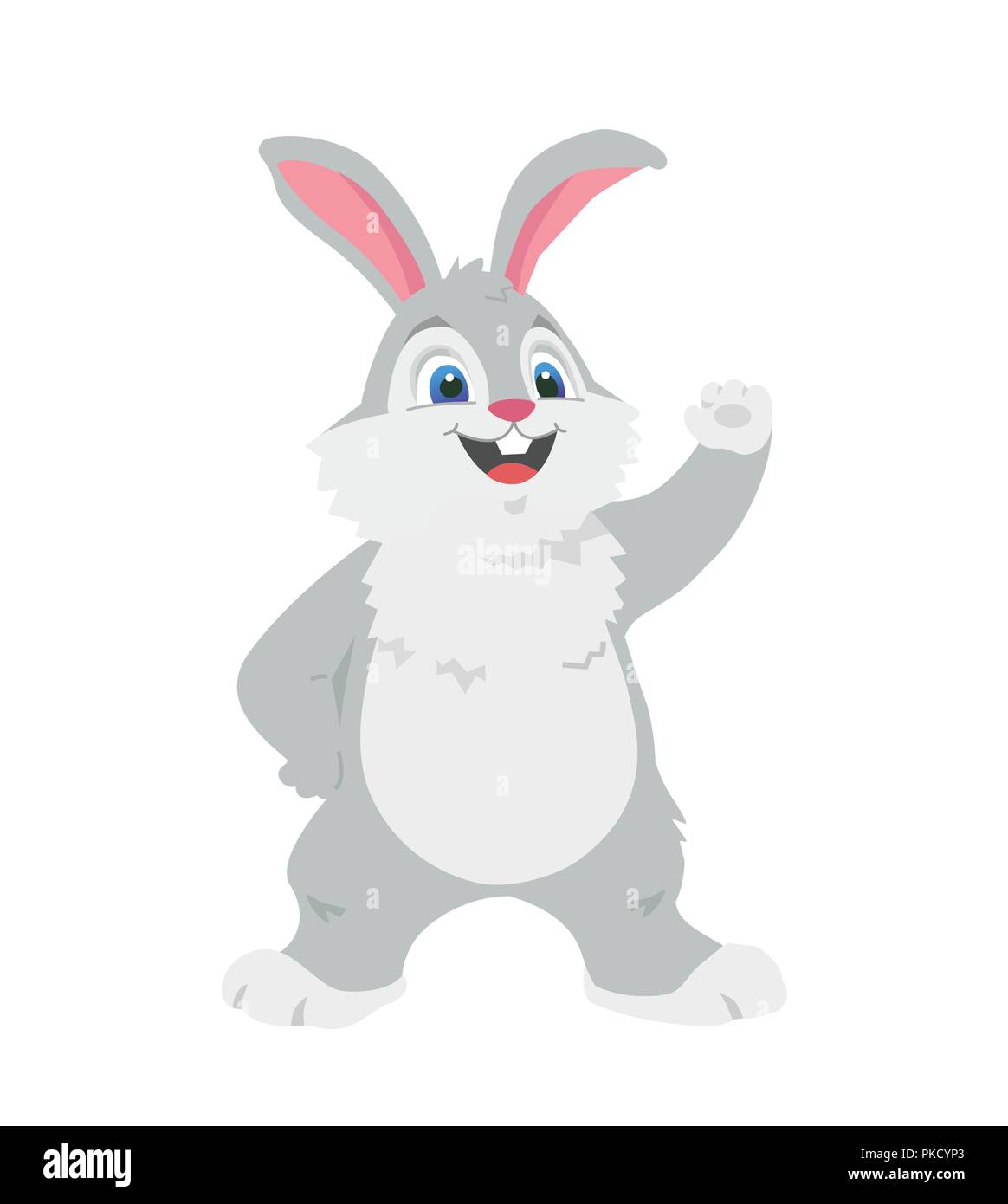 Happy rabbit - colorful cartoon character vector illustration Stock ...