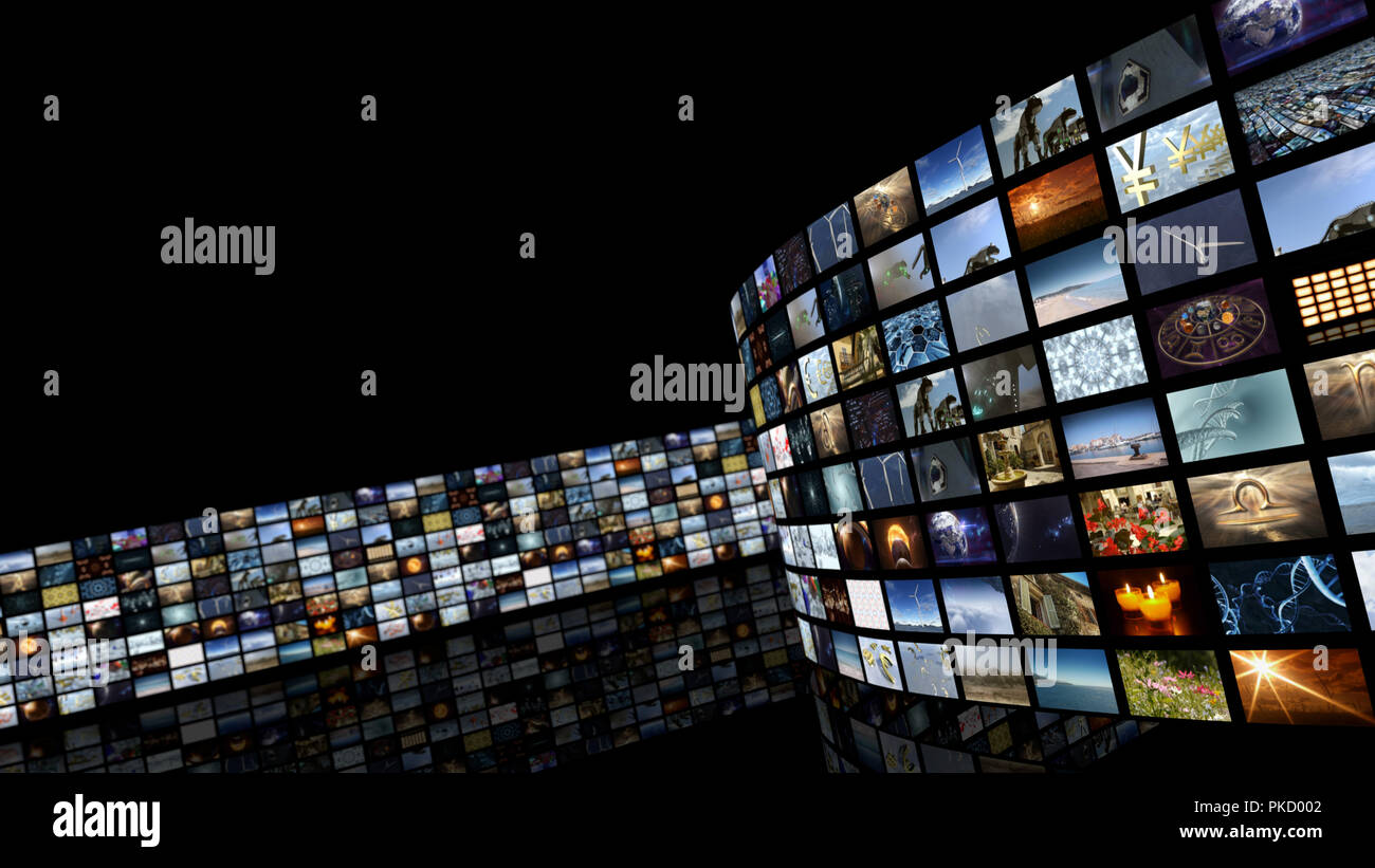 3d rendering. Cinema entertainment video wall Stock Photo - Alamy