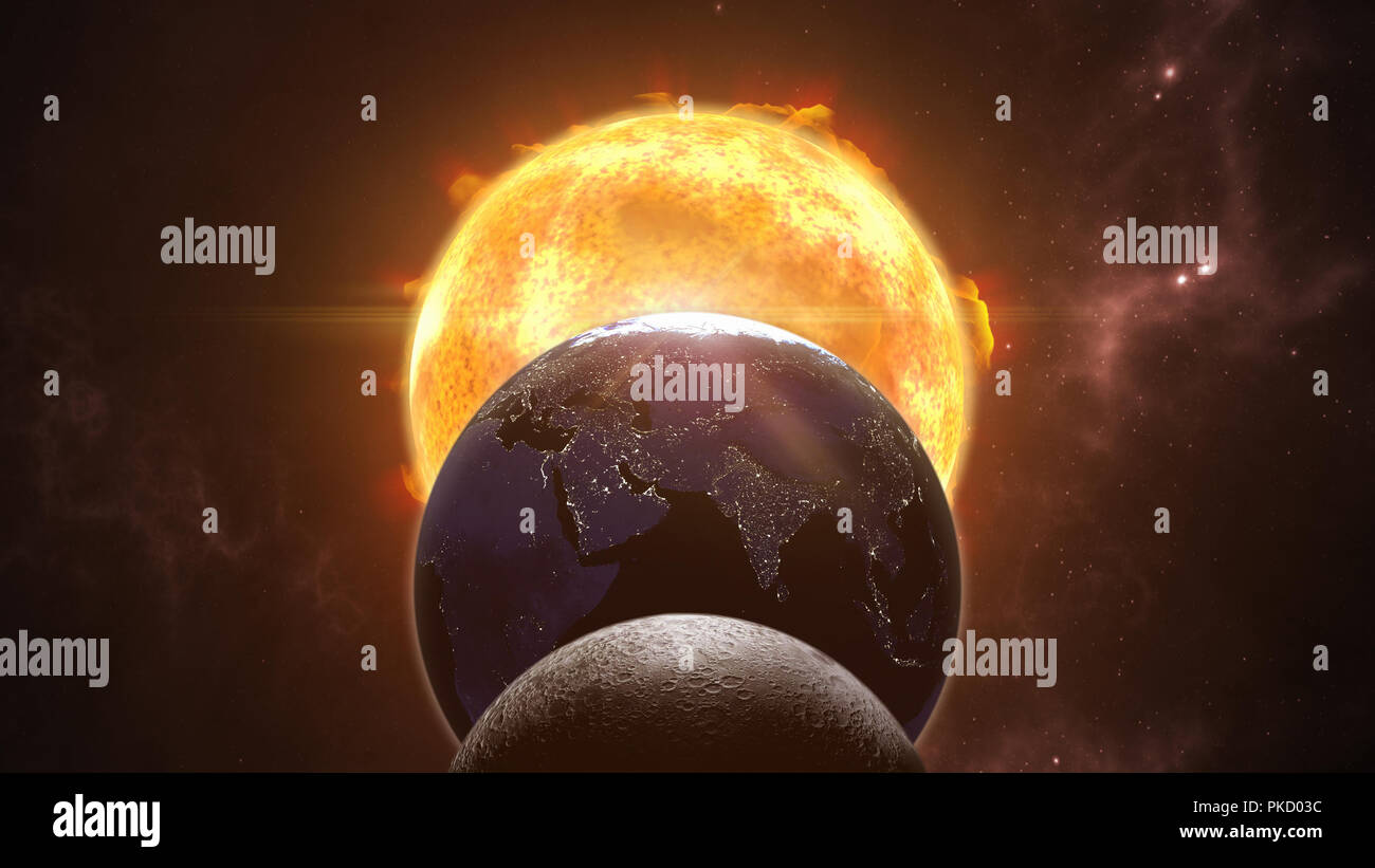 Earth sun moon hi-res stock photography and images - Alamy