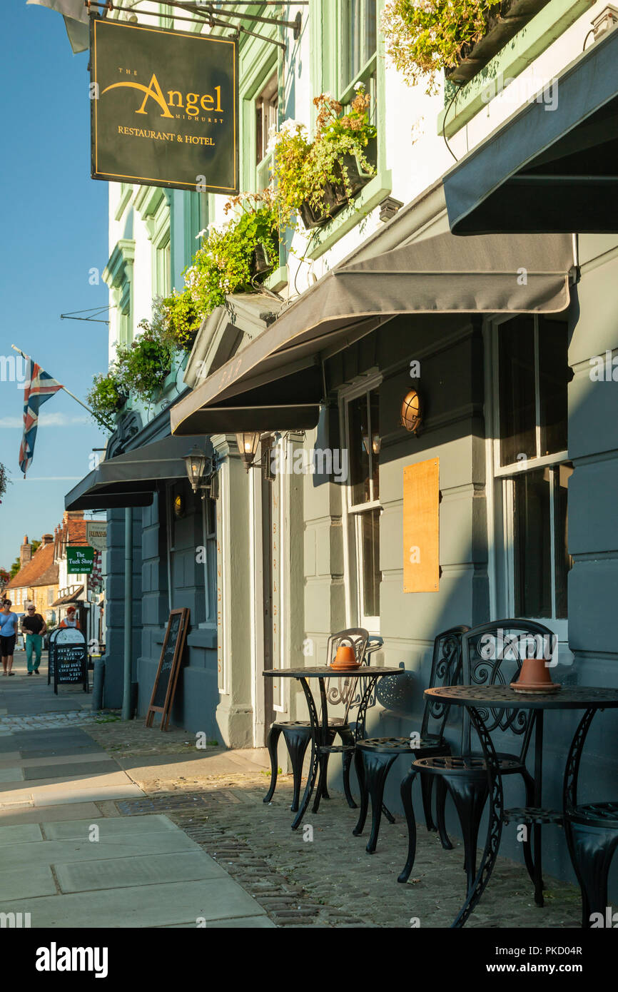 Summer evening in Midhurst, historic market town in West Sussex ...