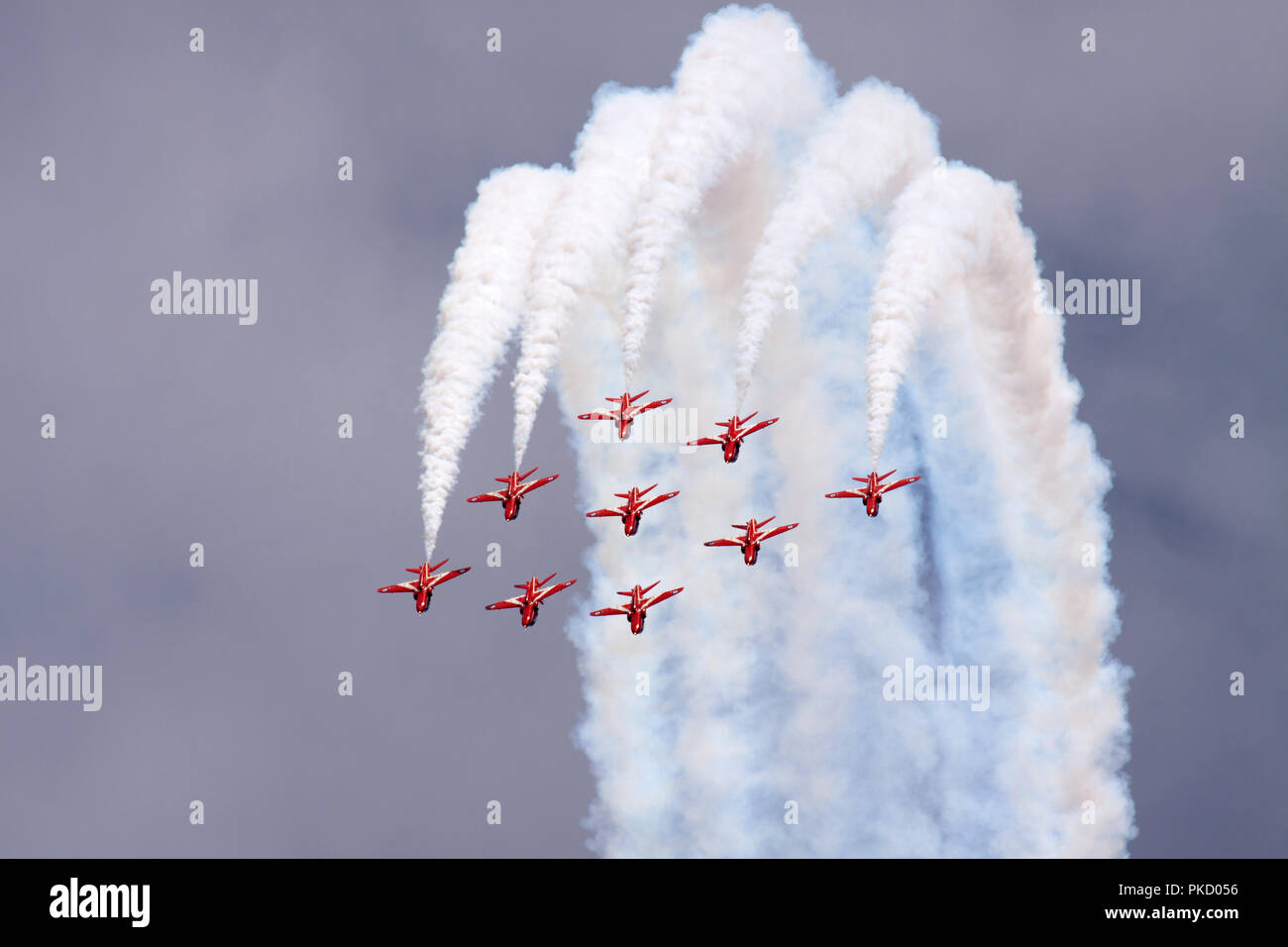 Royal Air Force Red Arrows aerobatic display team made up of British ...