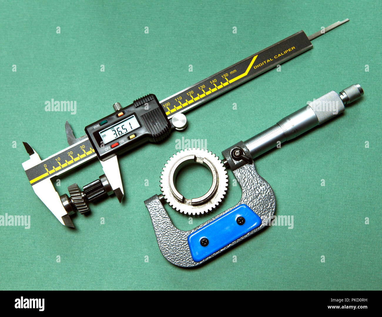 Measurement of the details by a digital caliper and a mechanical ...