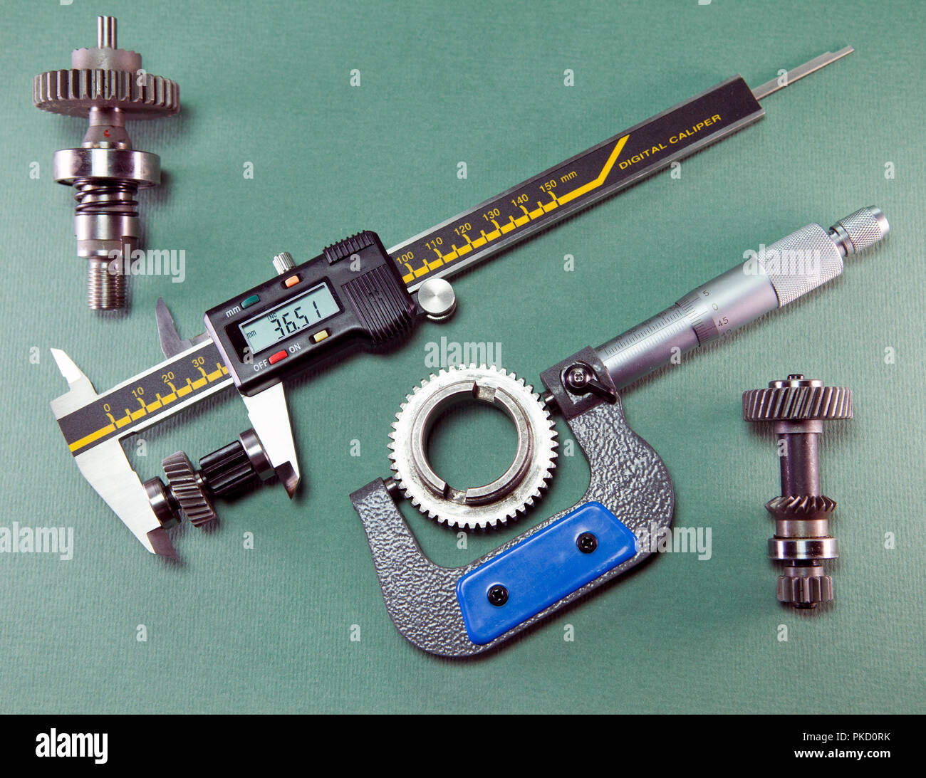 Measurement of the details by a digital caliper and a mechanical ...
