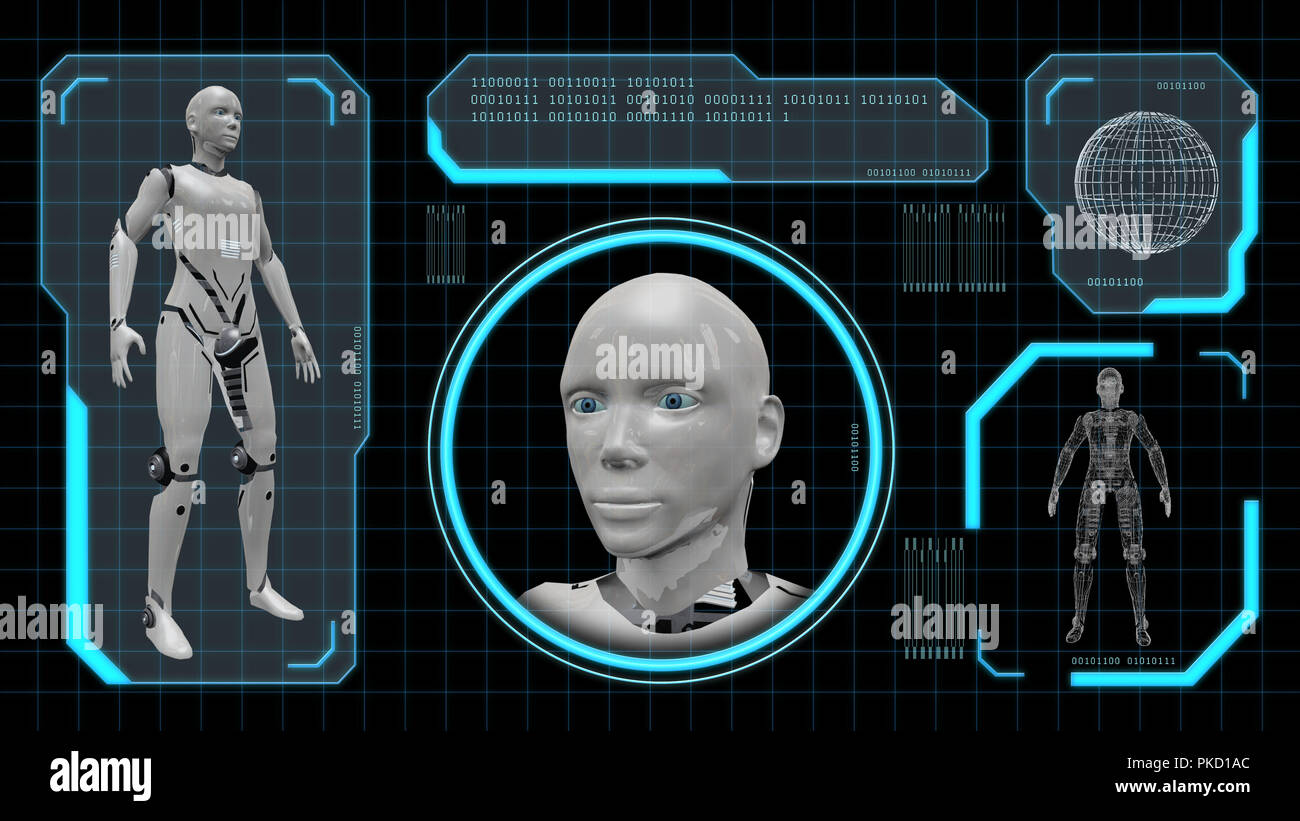 Female cyborg blueprint hi-res stock photography and images - Alamy
