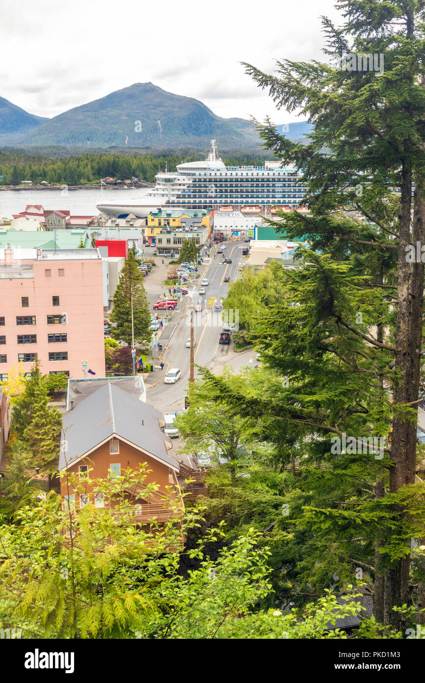 The view of the harbour from Cape Fox Lodge at the top of the Cape Fox ...