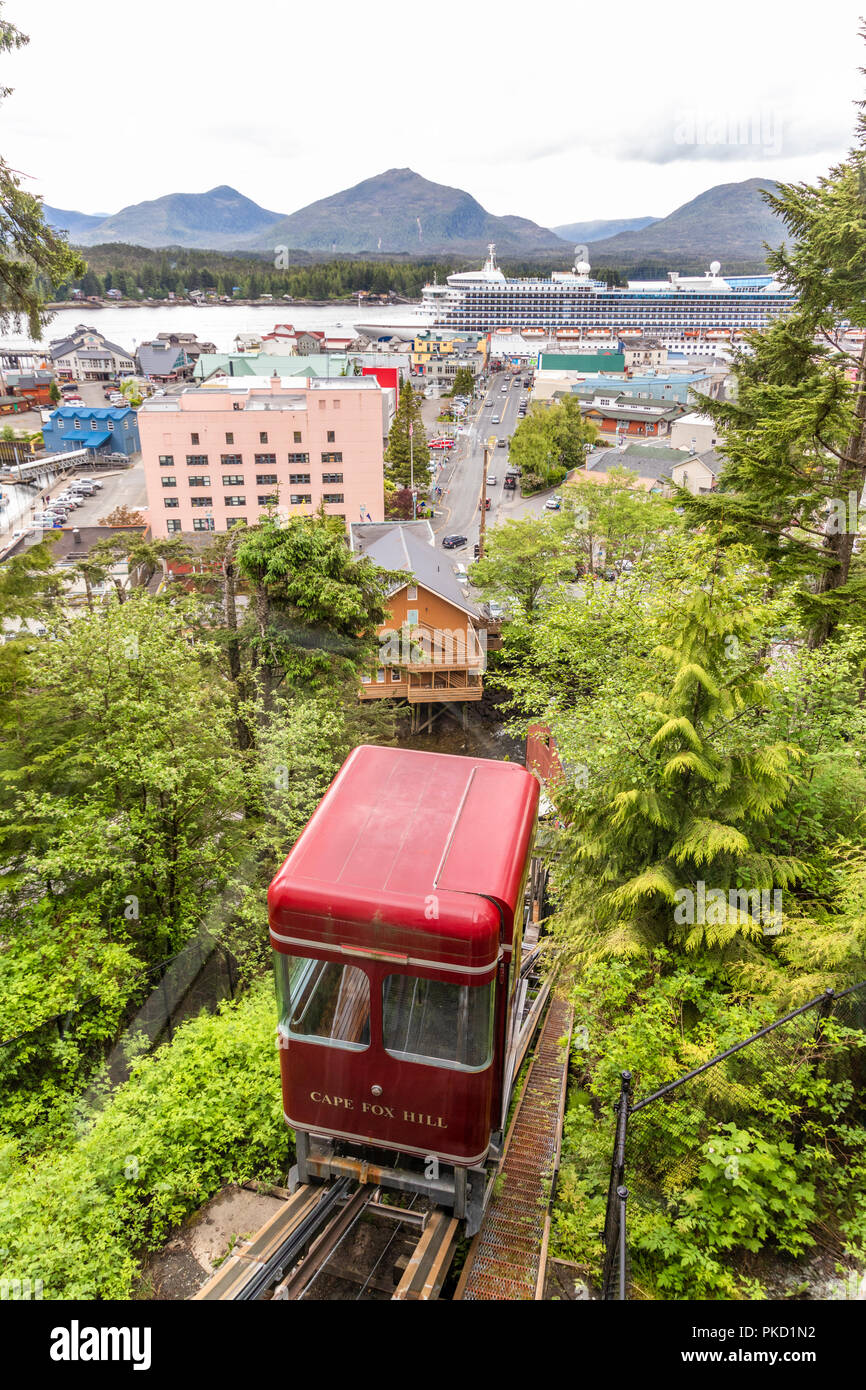 The view of the harbour from Cape Fox Lodge at the top of the Cape Fox ...