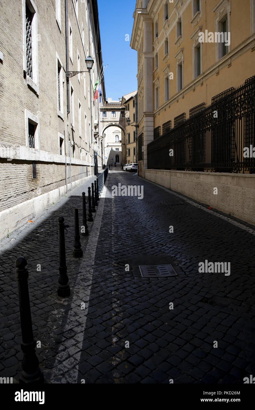 old buildings in an alley of the Rome historic centre Stock Photo - Alamy