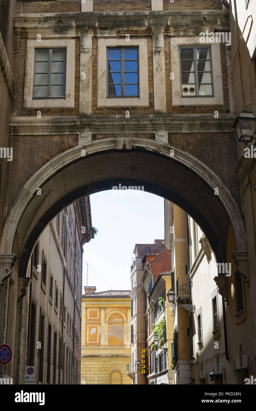 old buildings in an alley of the Rome historic centre Stock Photo - Alamy