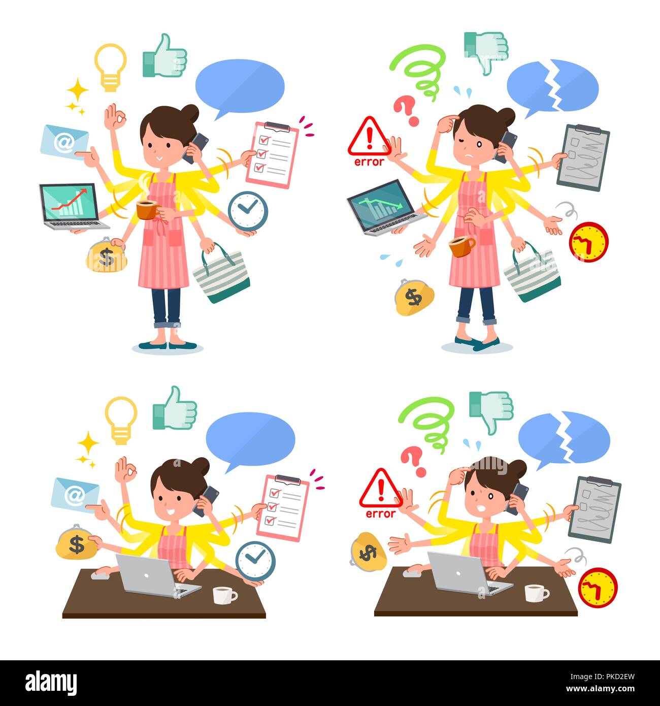 Multitasking mother and work Stock Vector Images - Alamy