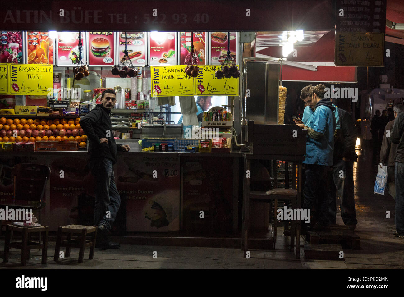 ISTANBUL, TURKEY - DECEMBER 29, 2015: People standing in front of a ...