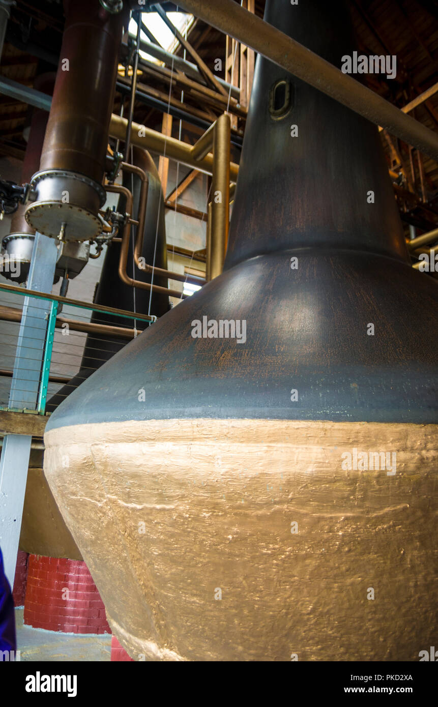 Whisky Stills at Bruichladdich Distillery, Islay, Scotland Stock Photo ...