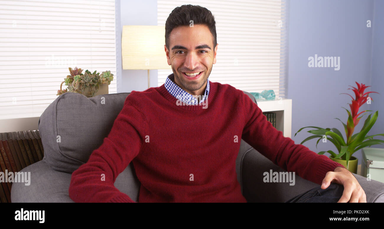 Handsome man smiling Stock Photo - Alamy