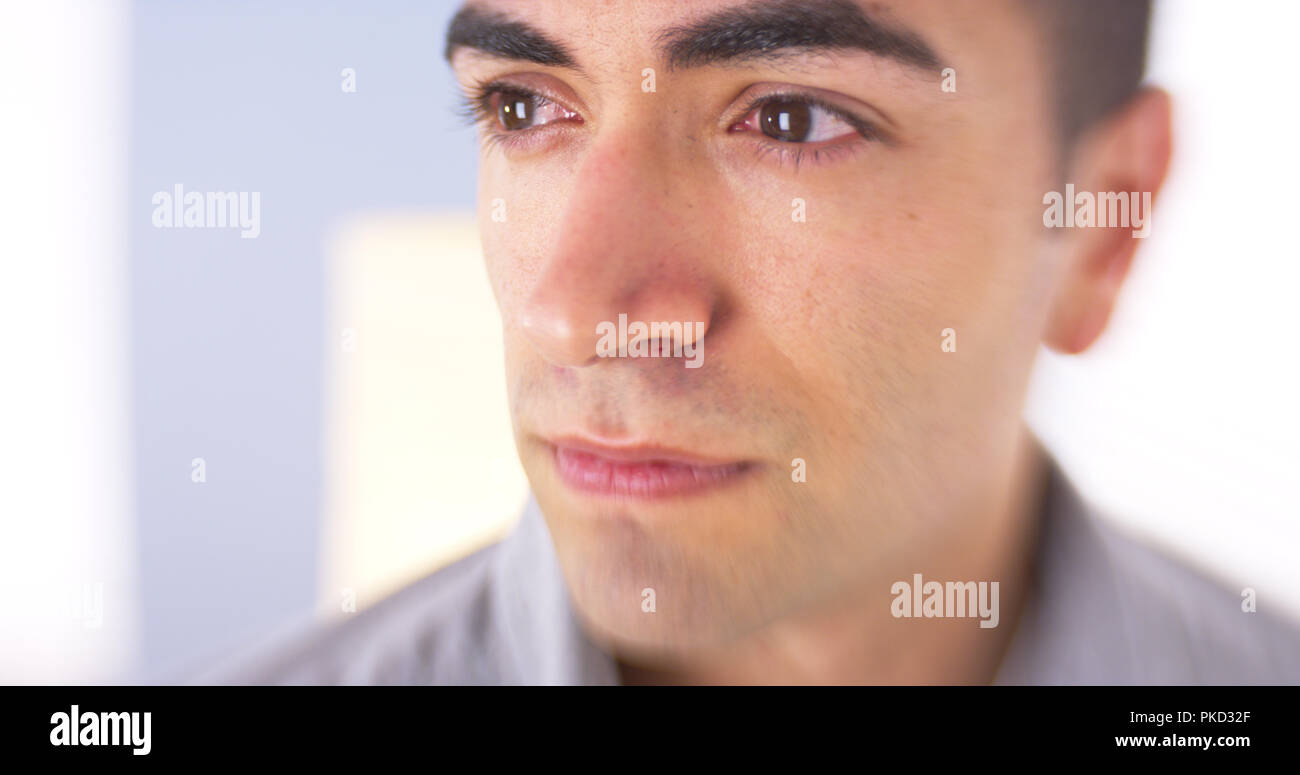 Closeup of sad Mexican man Stock Photo - Alamy