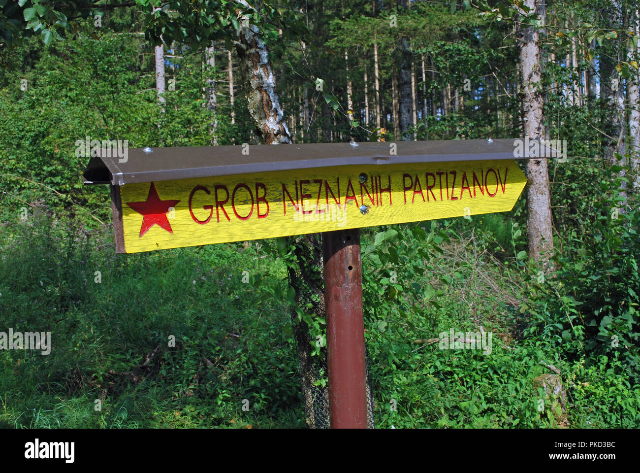 The second world war grave of an unknown Yugoslav Partisan killed in ...