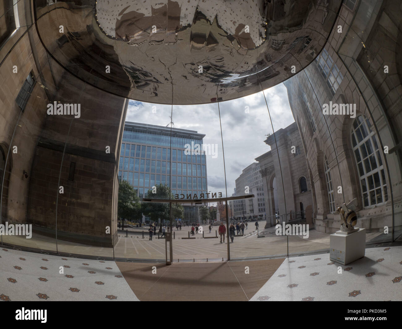 The entrance to central Library in Manchester Stock Photo - Alamy