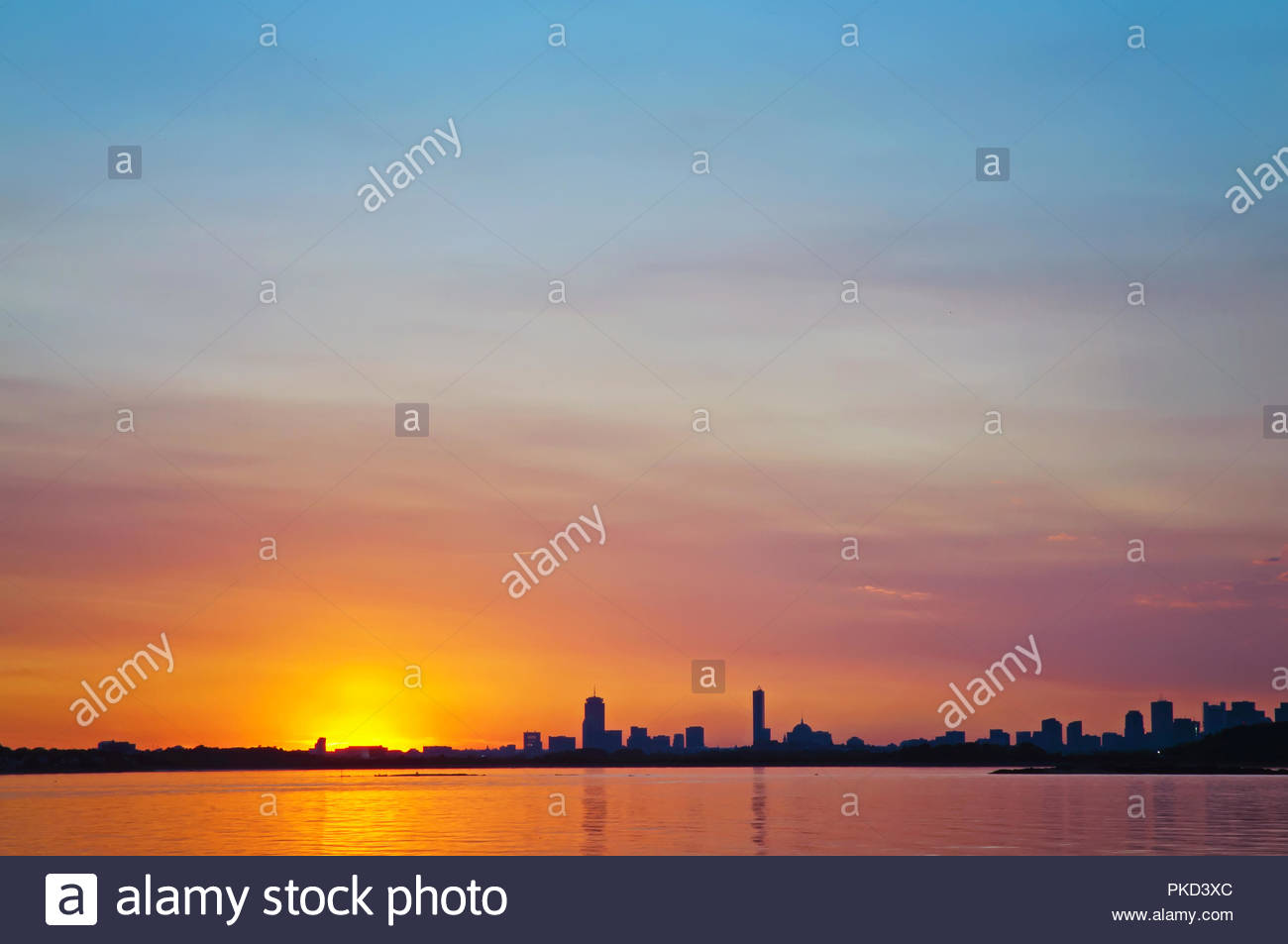 Boston Skyline Sunset Stock Photos & Boston Skyline Sunset Stock Images ...