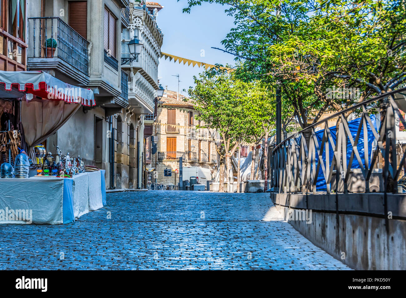 Street in the center of the medieval city of Olite. Navarre Spain Stock ...