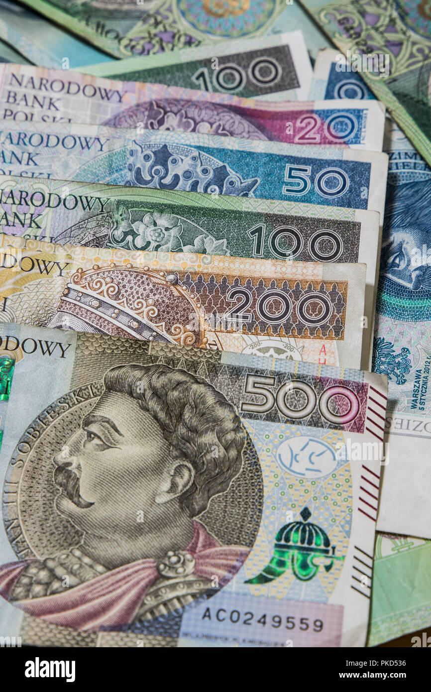polish money background, PLN Stock Photo - Alamy
