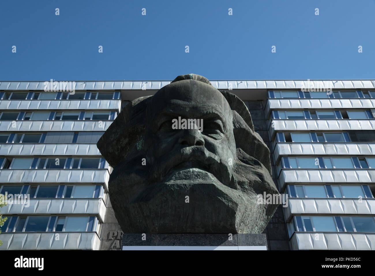 Karl Marx Monument in Chemnitz after the demonstrations in August 2018 ...