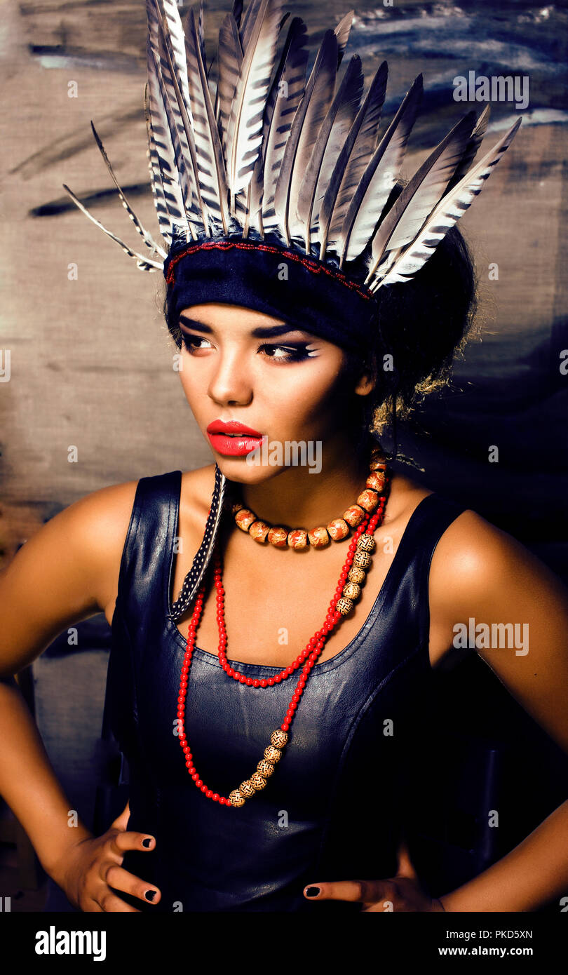 Native american halloween costume hi-res stock photography and images ...