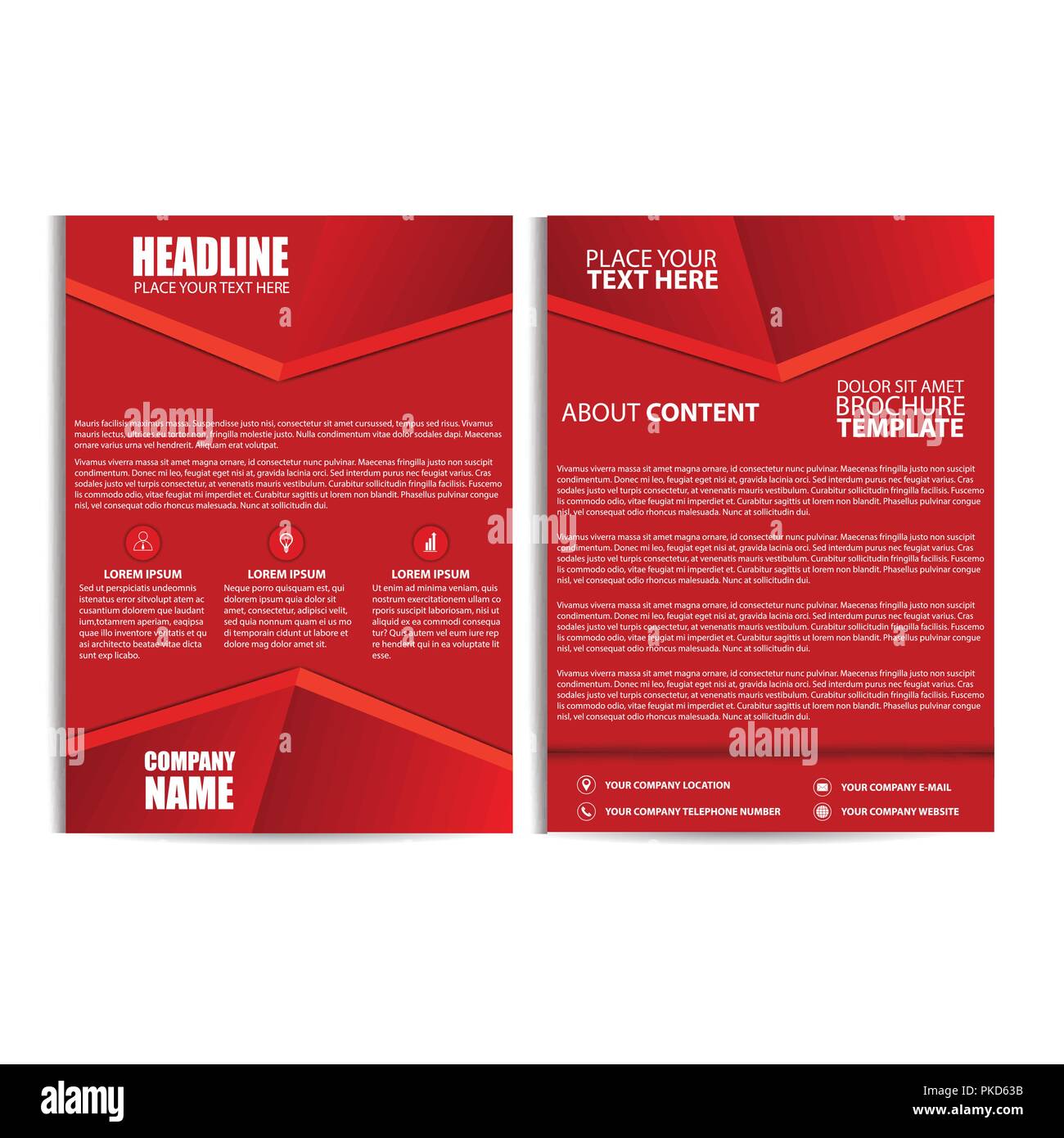 Abstract Red Color Flyer Template, Size A4, Vector, Illustration, Eps ...