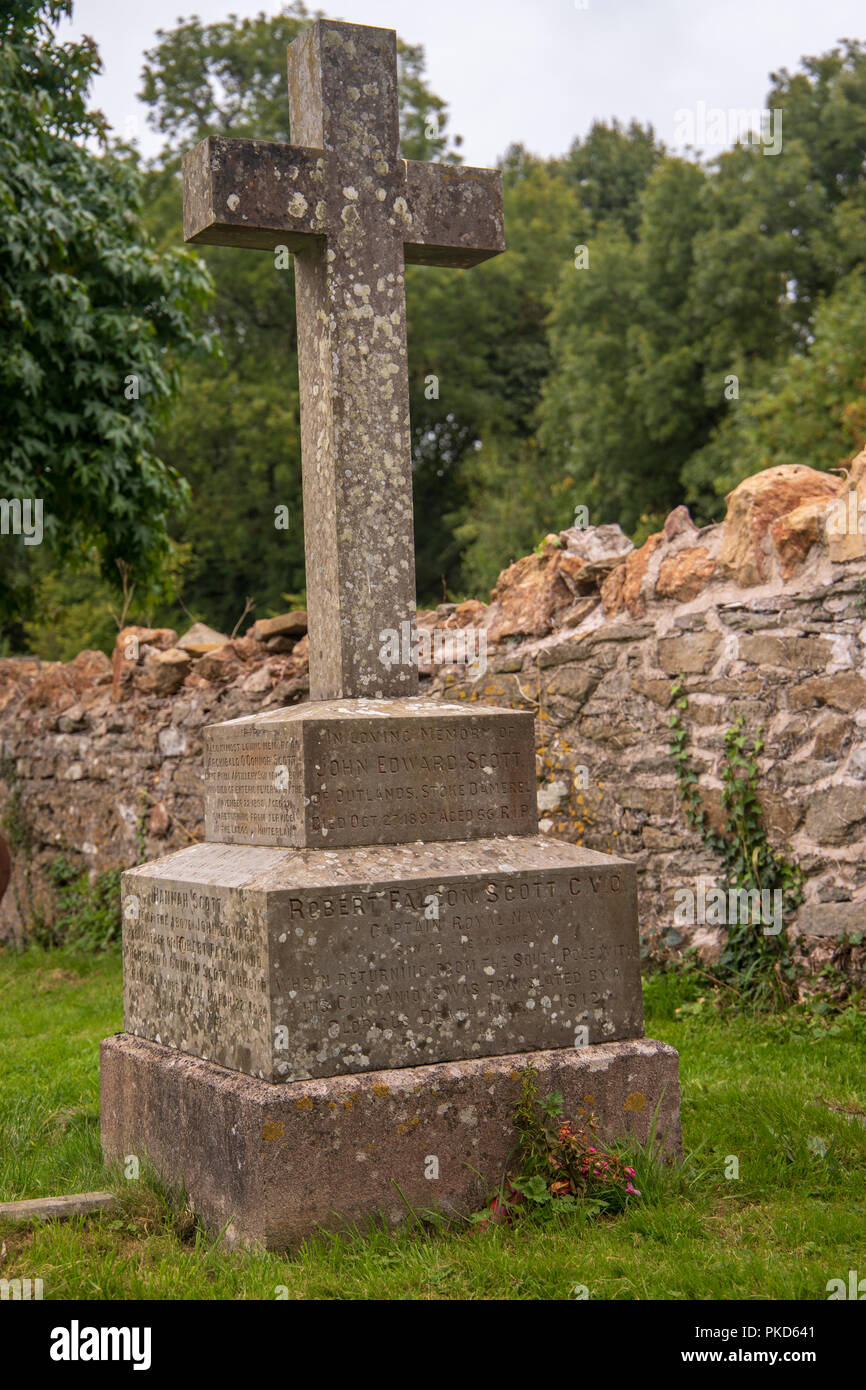 Robert Falcon Scott Memorial, at St Andrews Church, Holcombe Stock ...