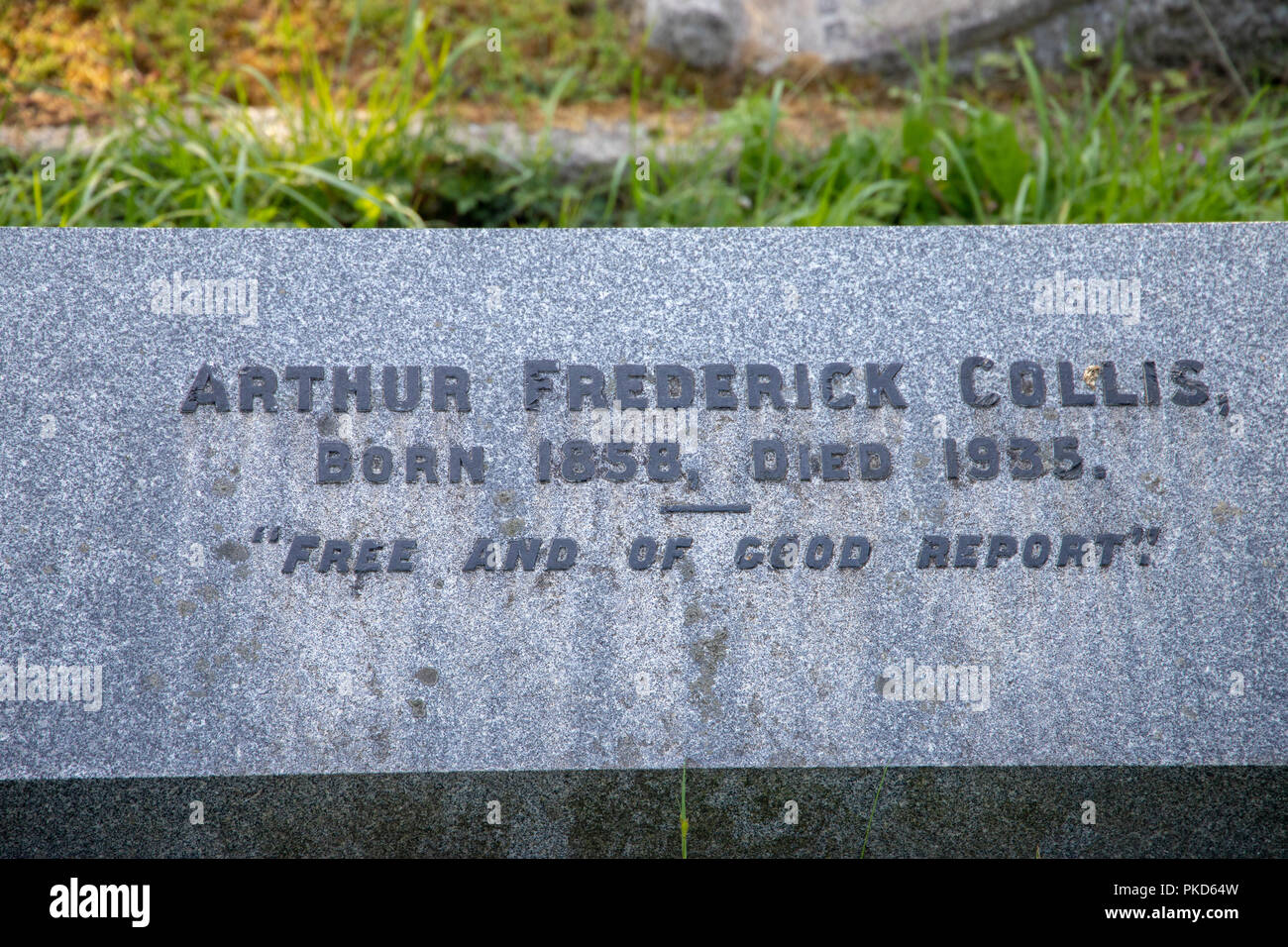 The Grave of Arthur Frederick Collis 1935 at Locksbrook Cemetery, Bath ...