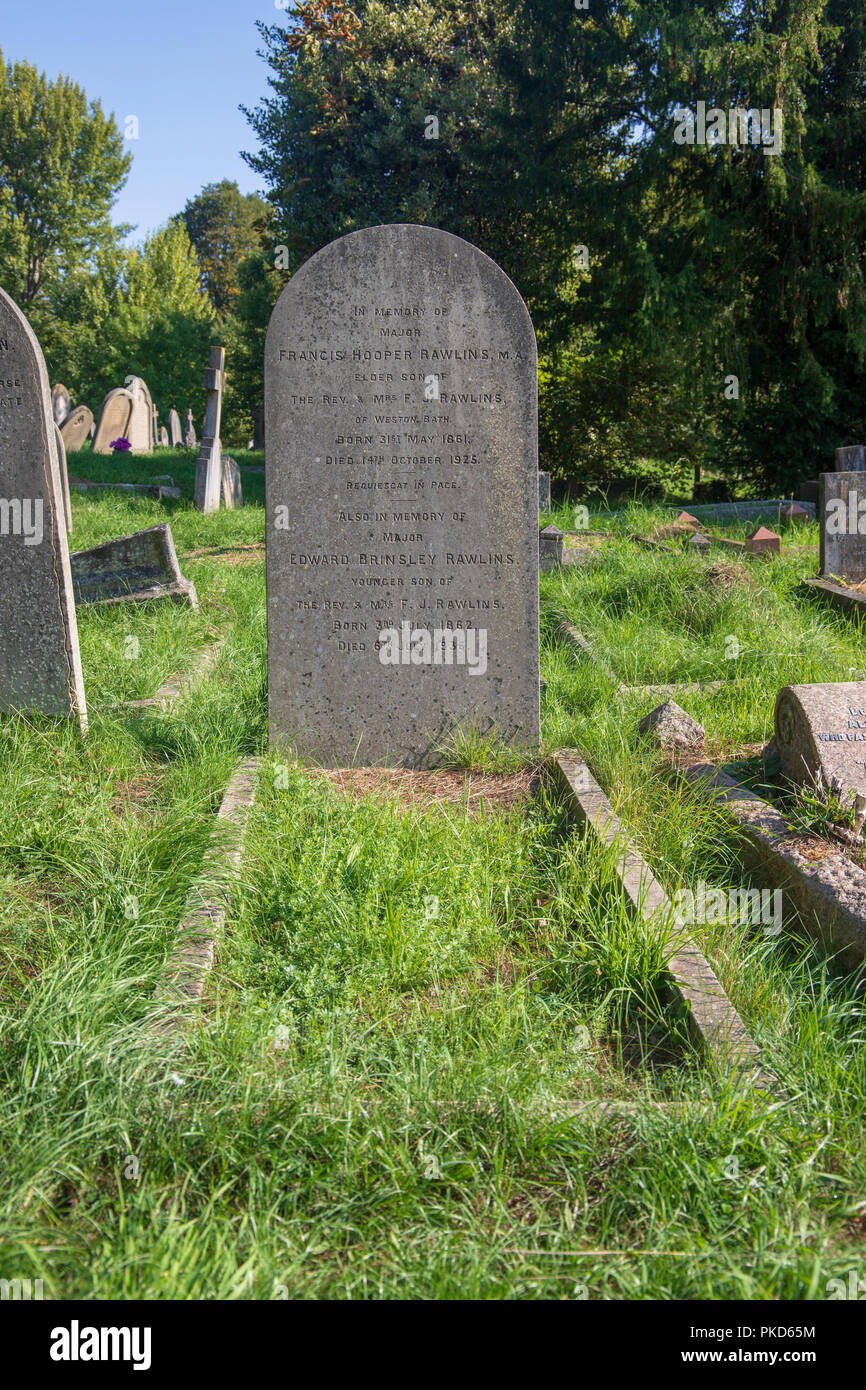 The Grave of Francis Hooper Rawlins 1925 at Locksbrook Cemetery, Bath ...