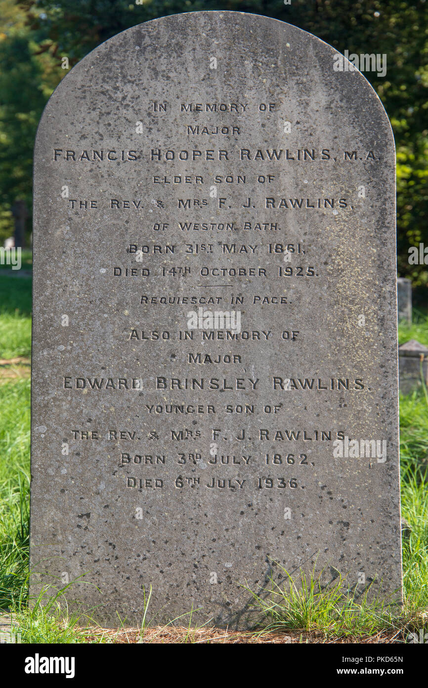 The Grave of Francis Hooper Rawlins 1925 at Locksbrook Cemetery, Bath ...