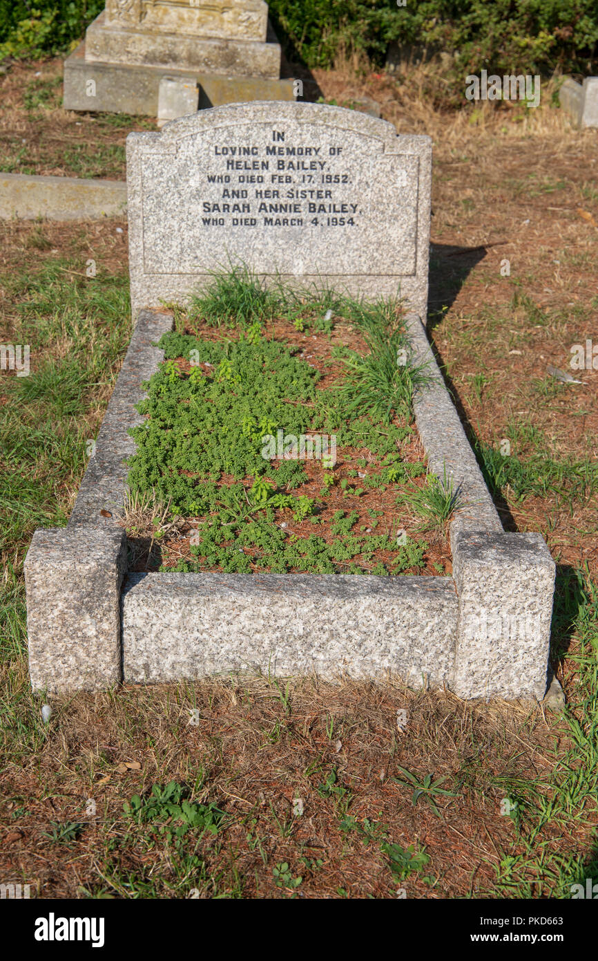 The Grave of Helen Bailey 1954 at Locksbrook Cemetery, Bath Stock Photo ...