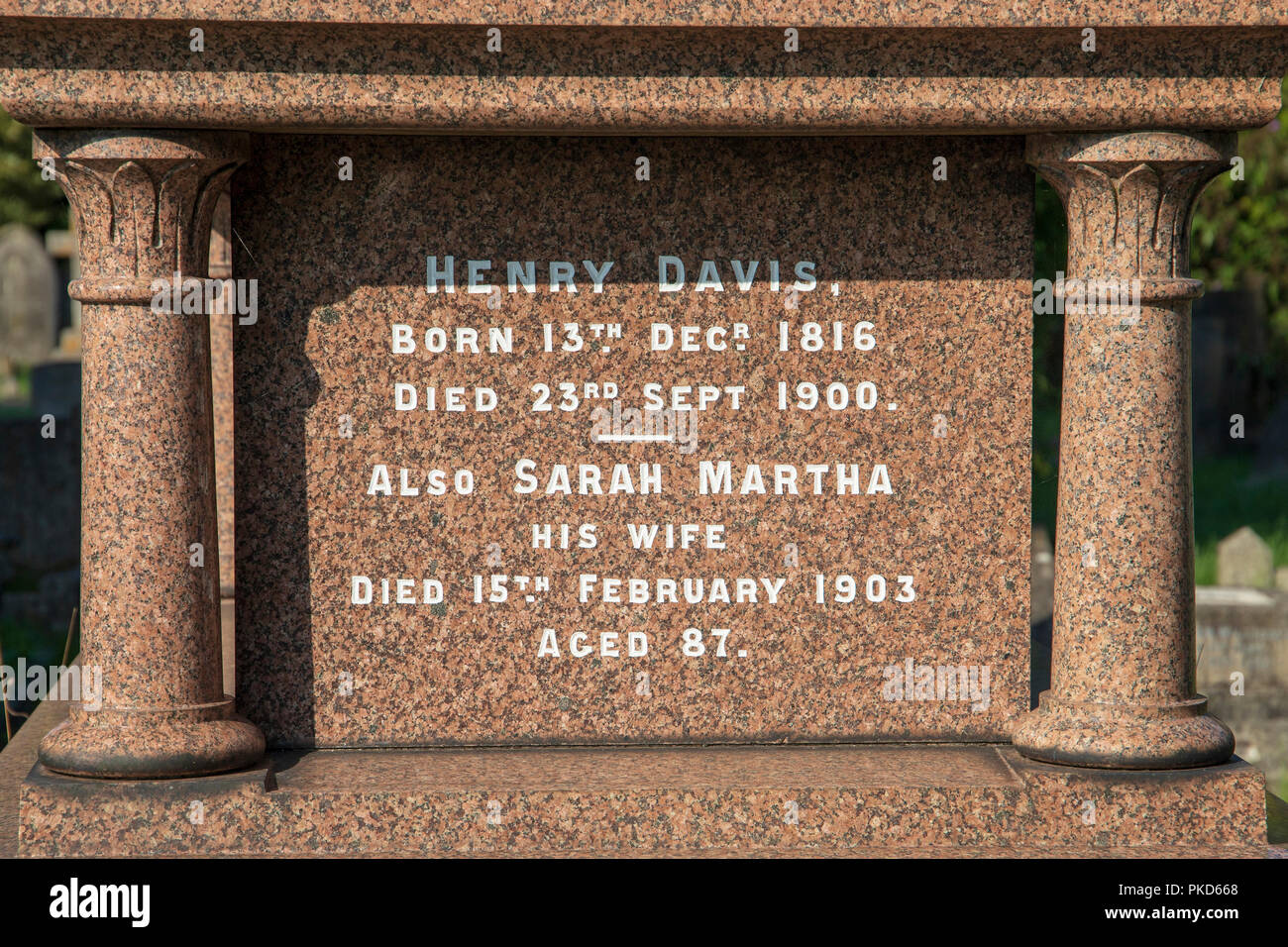 The Grave of Henry Davis 1900 at Locksbrook Cemetery, Bath Stock Photo - Alamy