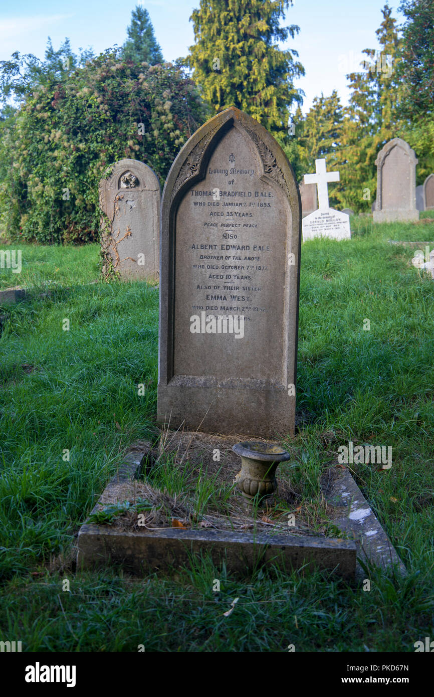 The Grave of Thomas Bradfield Bale 1893 at Locksbrook Cemetery, Bath ...