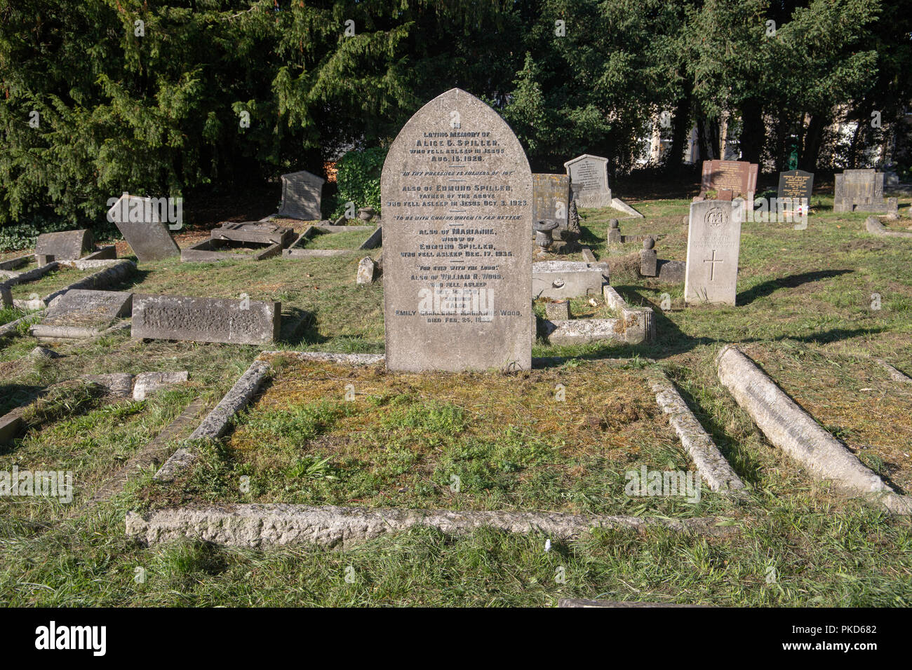 The Grave of Alice C Spiller 1920 at Locksbrook Cemetery, Bath Stock ...
