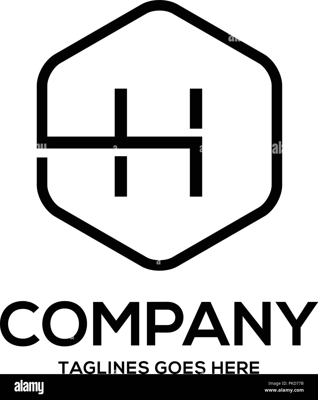 Hexagon corporate mark Black and White Stock Photos & Images - Alamy
