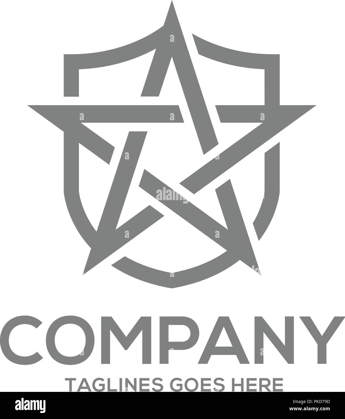 star and shield logo design concept template,.star security sign ...