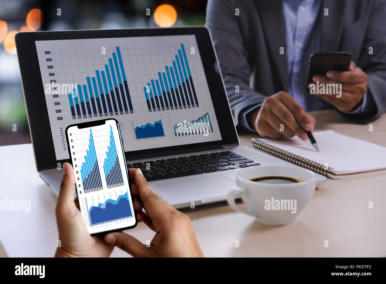 Business working graph financial Data Analytics Statistics Information ...