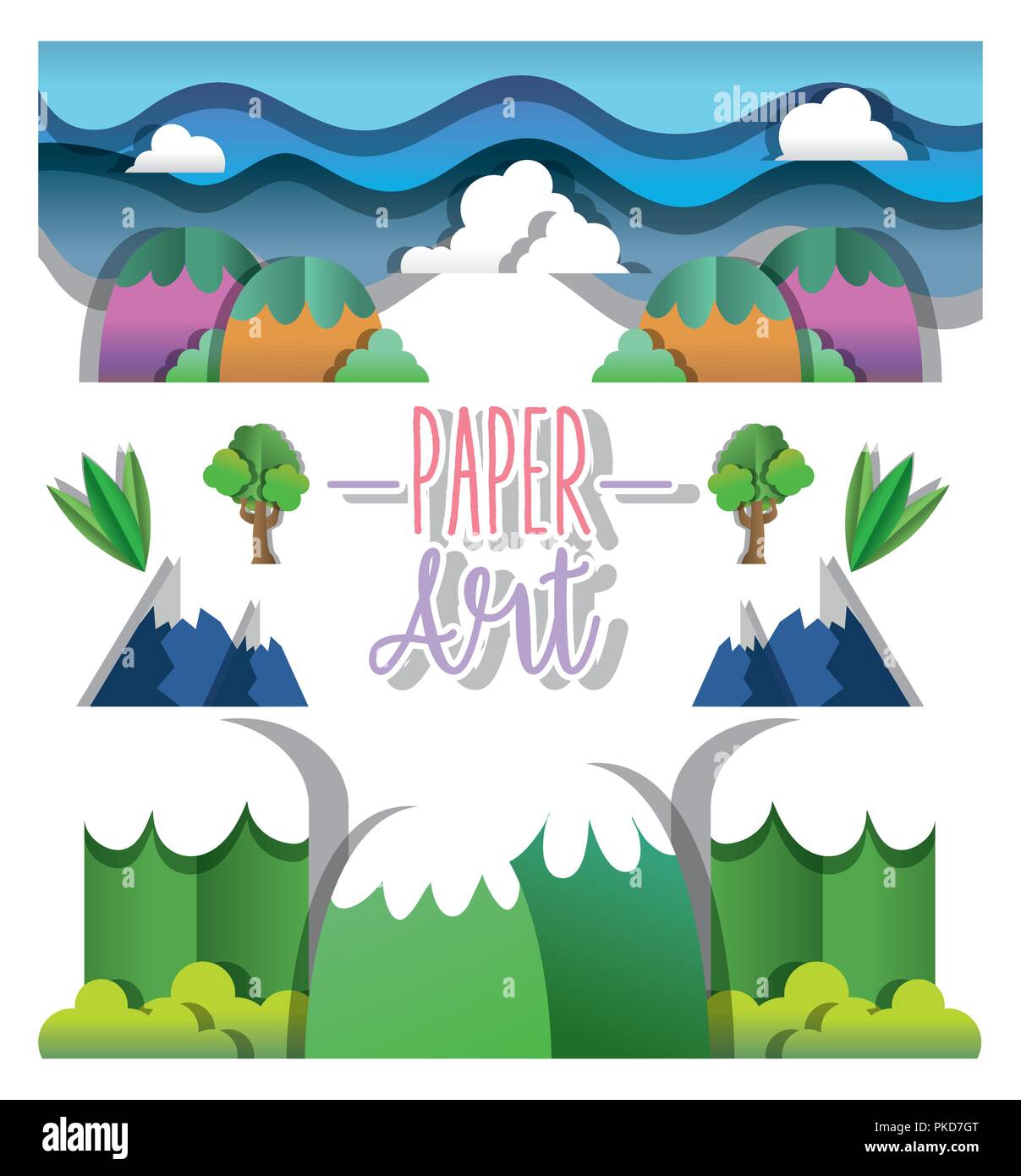 Paper art scenery Stock Vector Image & Art - Alamy
