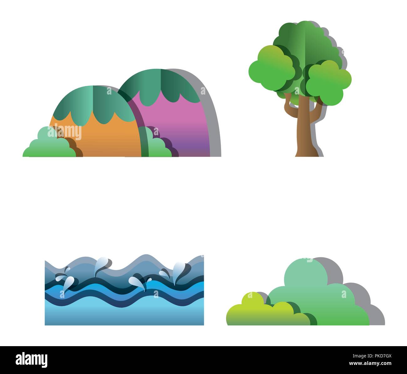 Set of nature paper icons Stock Vector Image & Art - Alamy