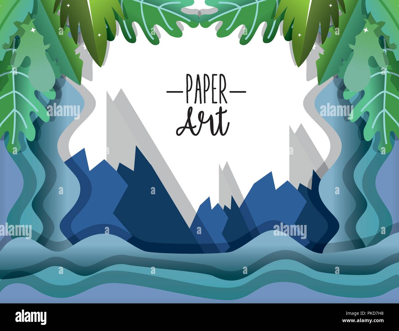 Paper art scenery Stock Vector Image & Art - Alamy