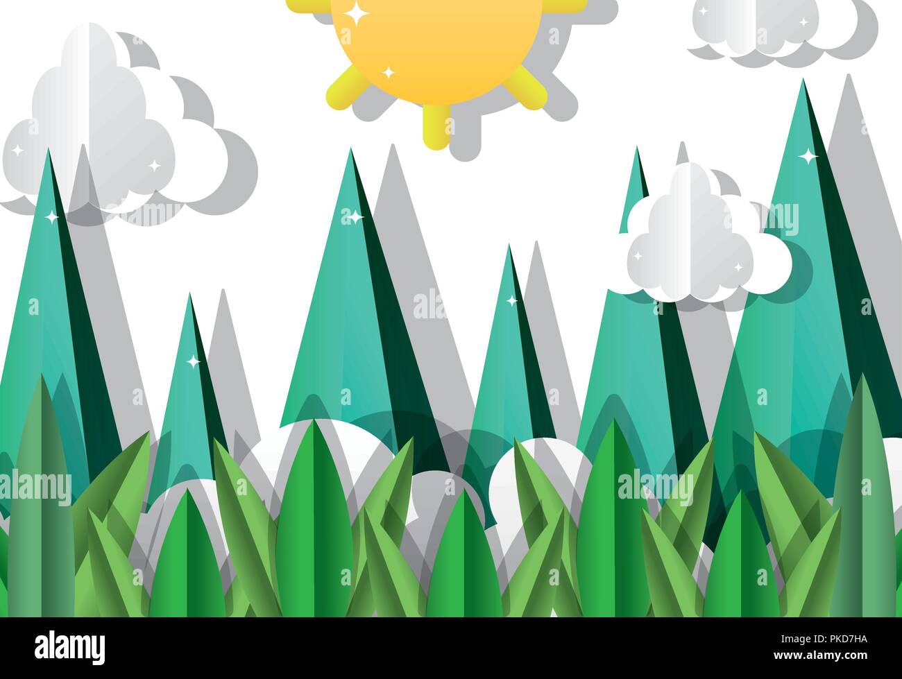 Paper art scenery Stock Vector Image & Art - Alamy