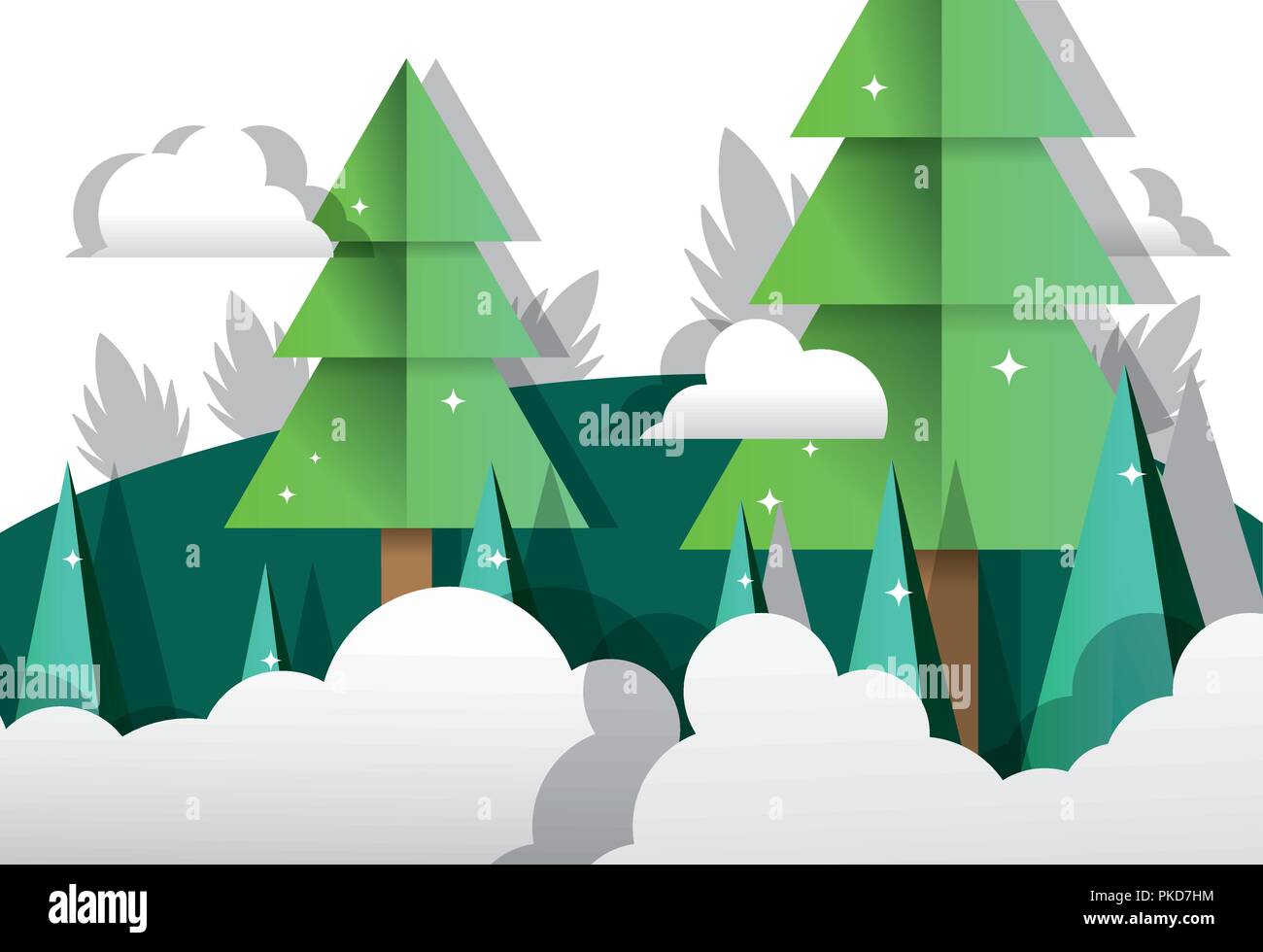 Paper art scenery Stock Vector Image & Art - Alamy