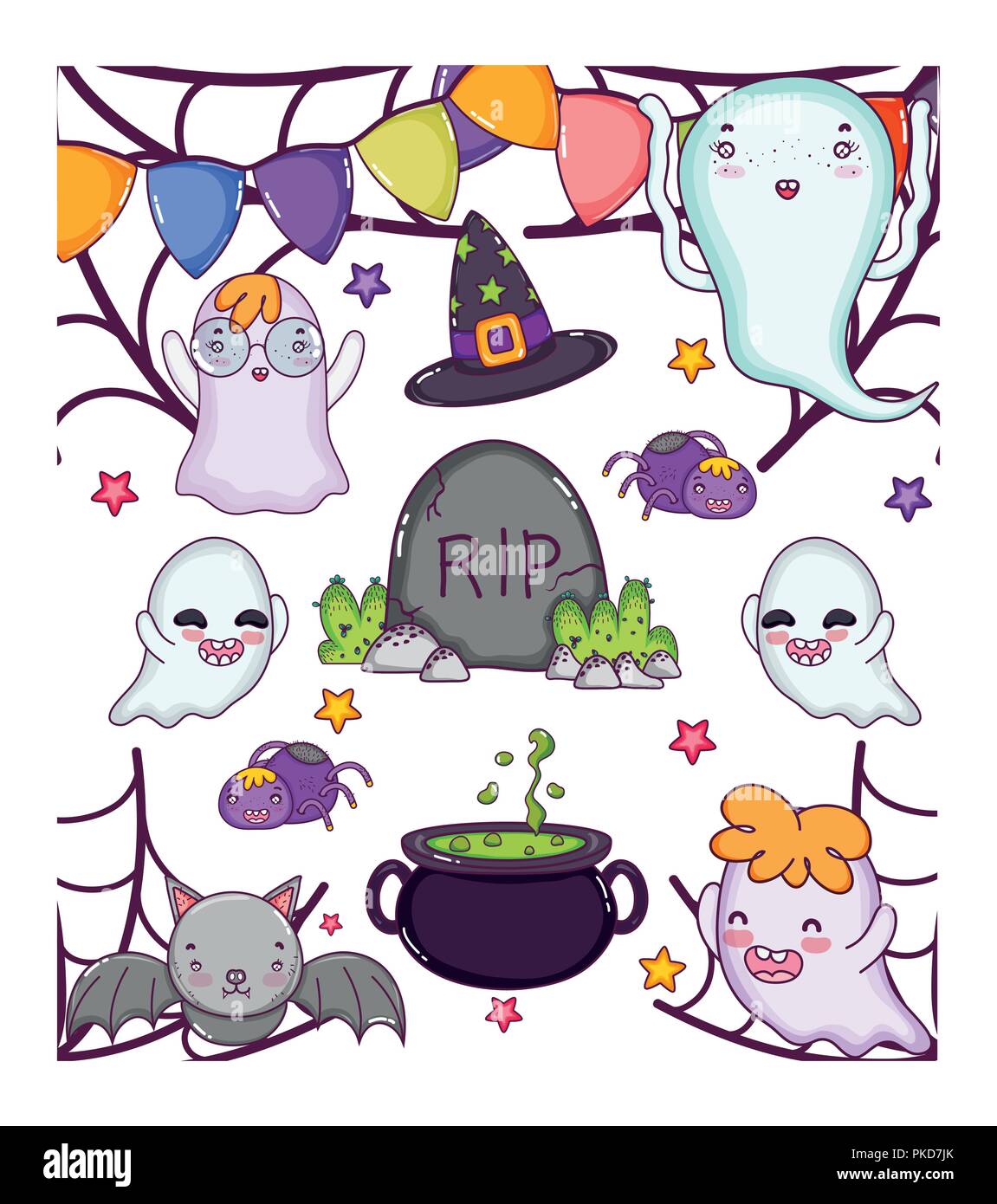 Set of halloween cartoons Stock Vector Image & Art - Alamy