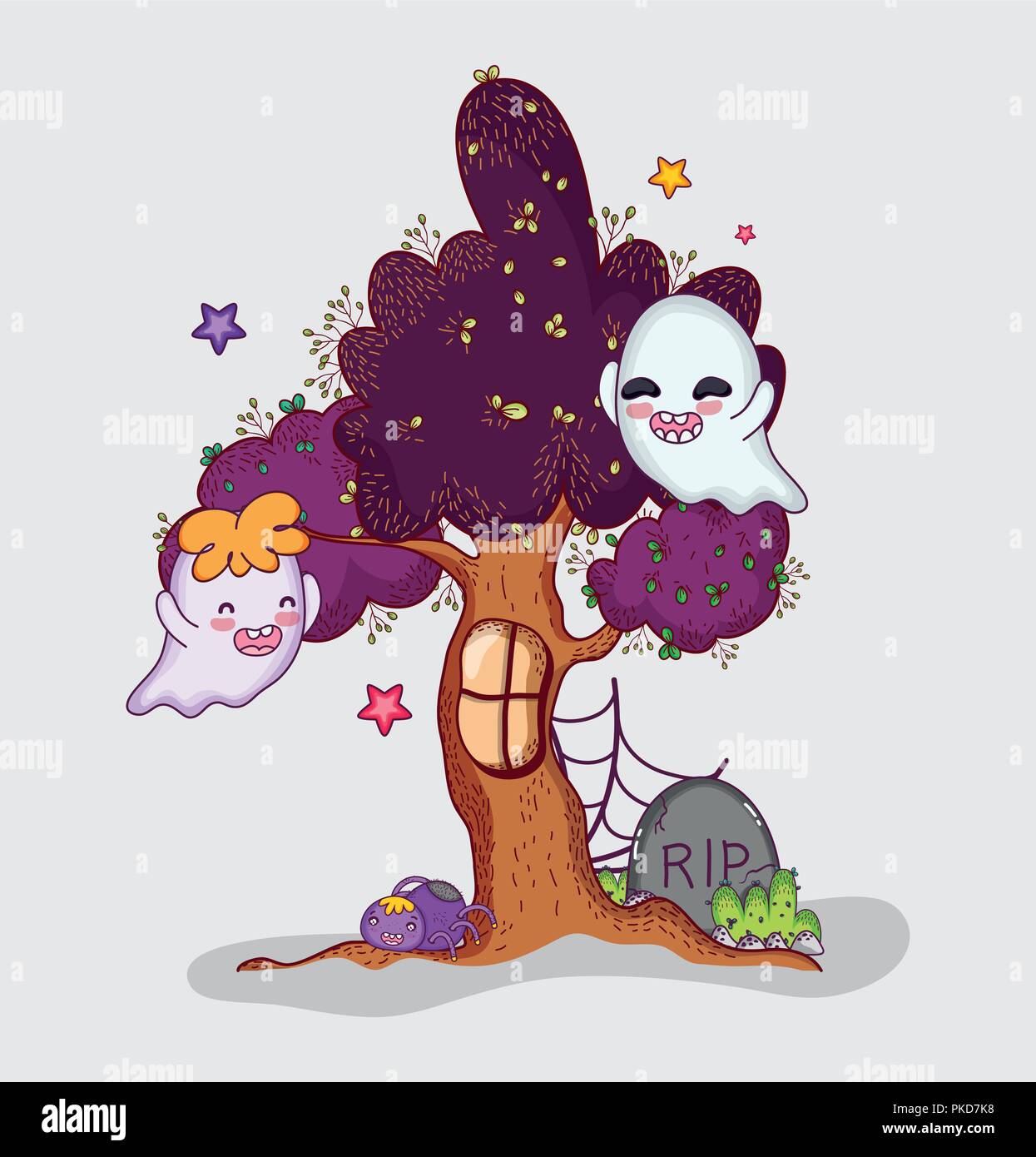 Cute ghosts halloween cartoons Stock Vector Image & Art - Alamy
