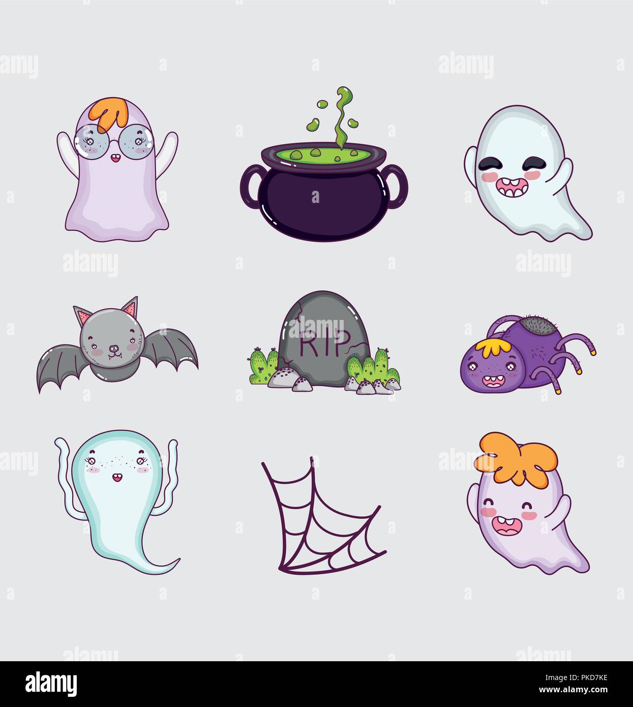 Set of halloween cartoons Stock Vector Image & Art - Alamy