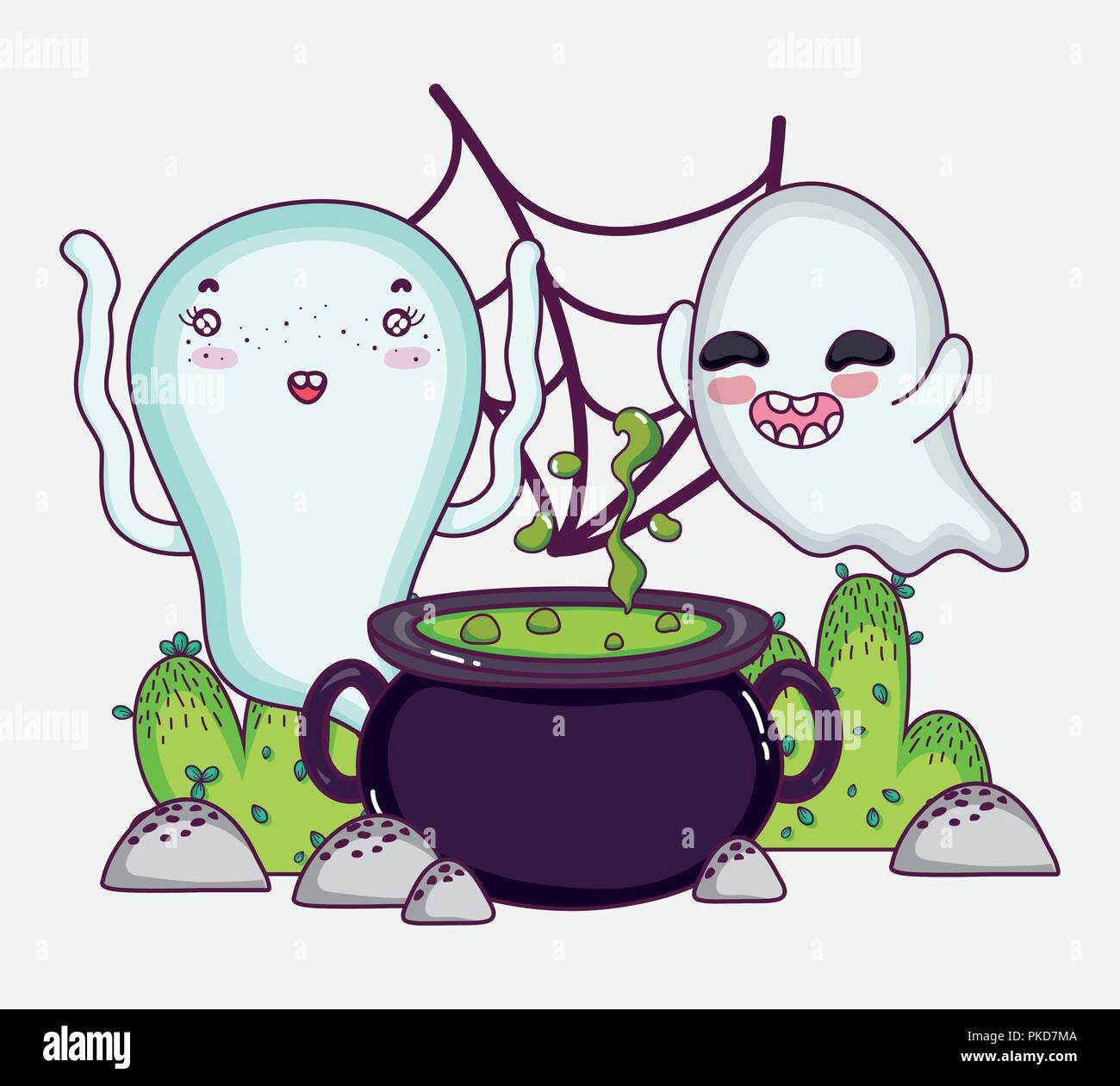 Cute ghosts halloween cartoons Stock Vector Image & Art - Alamy
