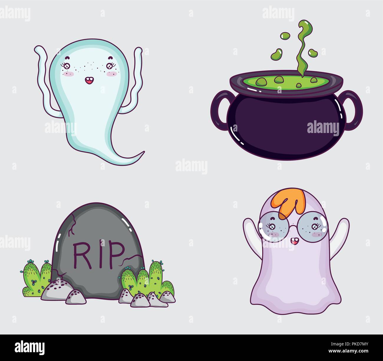 Set of halloween cartoons Stock Vector Image & Art - Alamy