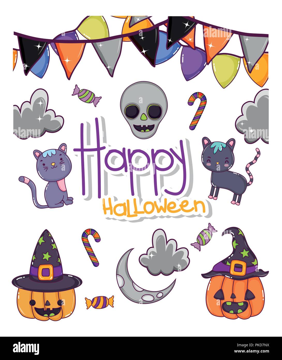 Set of halloween cartoons Stock Vector Image & Art - Alamy