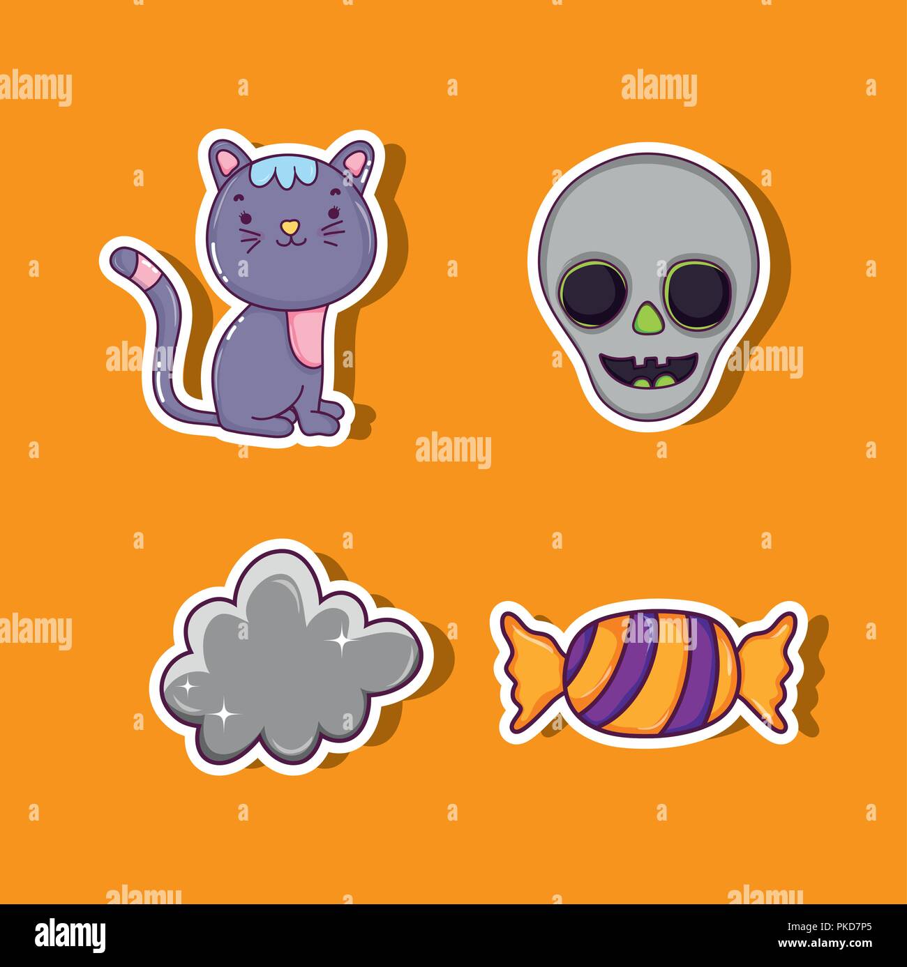 Set of halloween cartoons Stock Vector Image & Art - Alamy