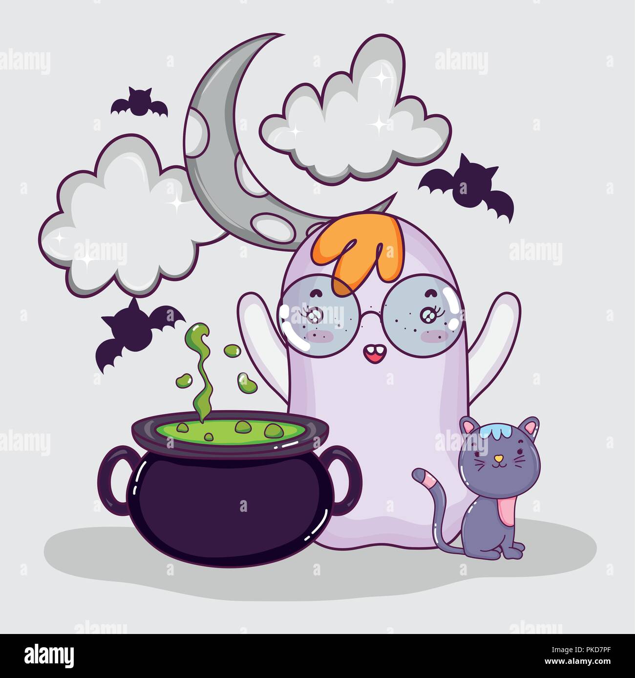 Happy halloween cartoons Stock Vector Image & Art - Alamy