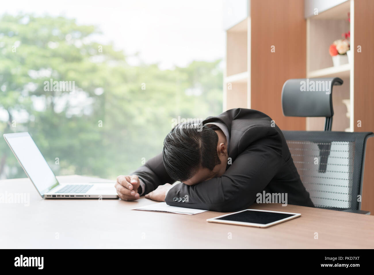 Man Bored In Cubicle